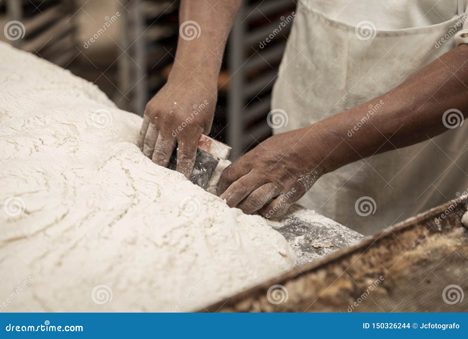 Hands of the Master Baker in Bread Production Stock Photo - Image of ...