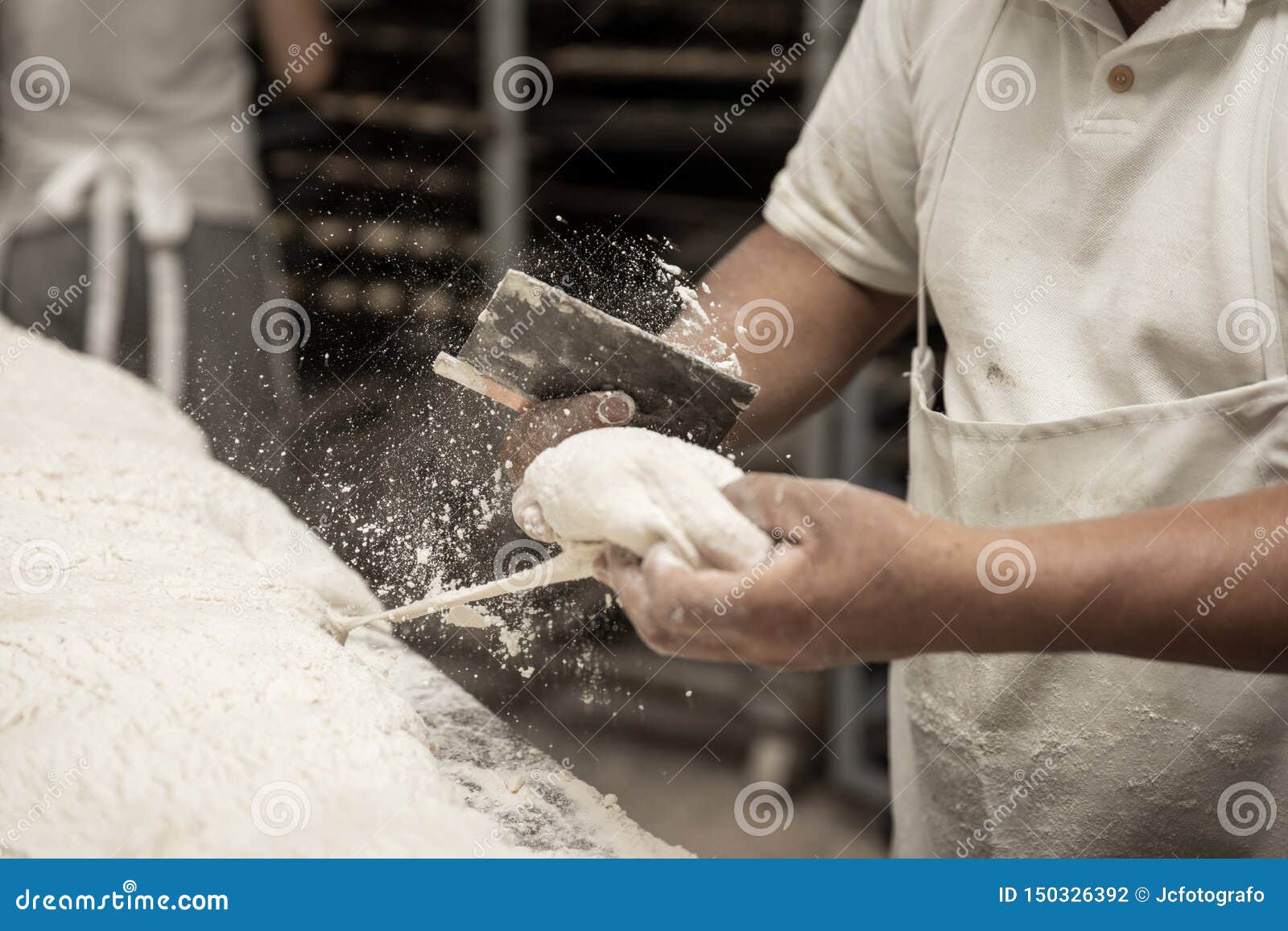 Hands of the Master Baker in Bread Production Stock Photo - Image of ...