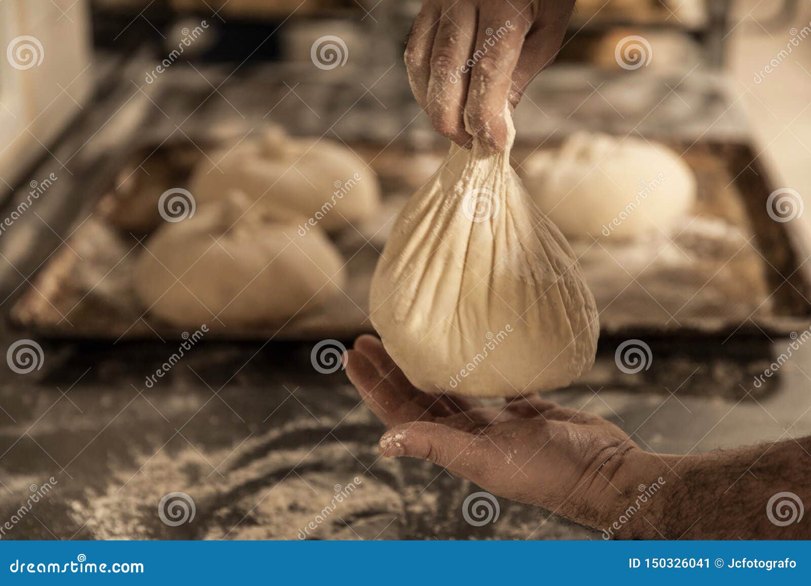 Hands of the Master Baker in Bread Production Stock Image - Image of ...
