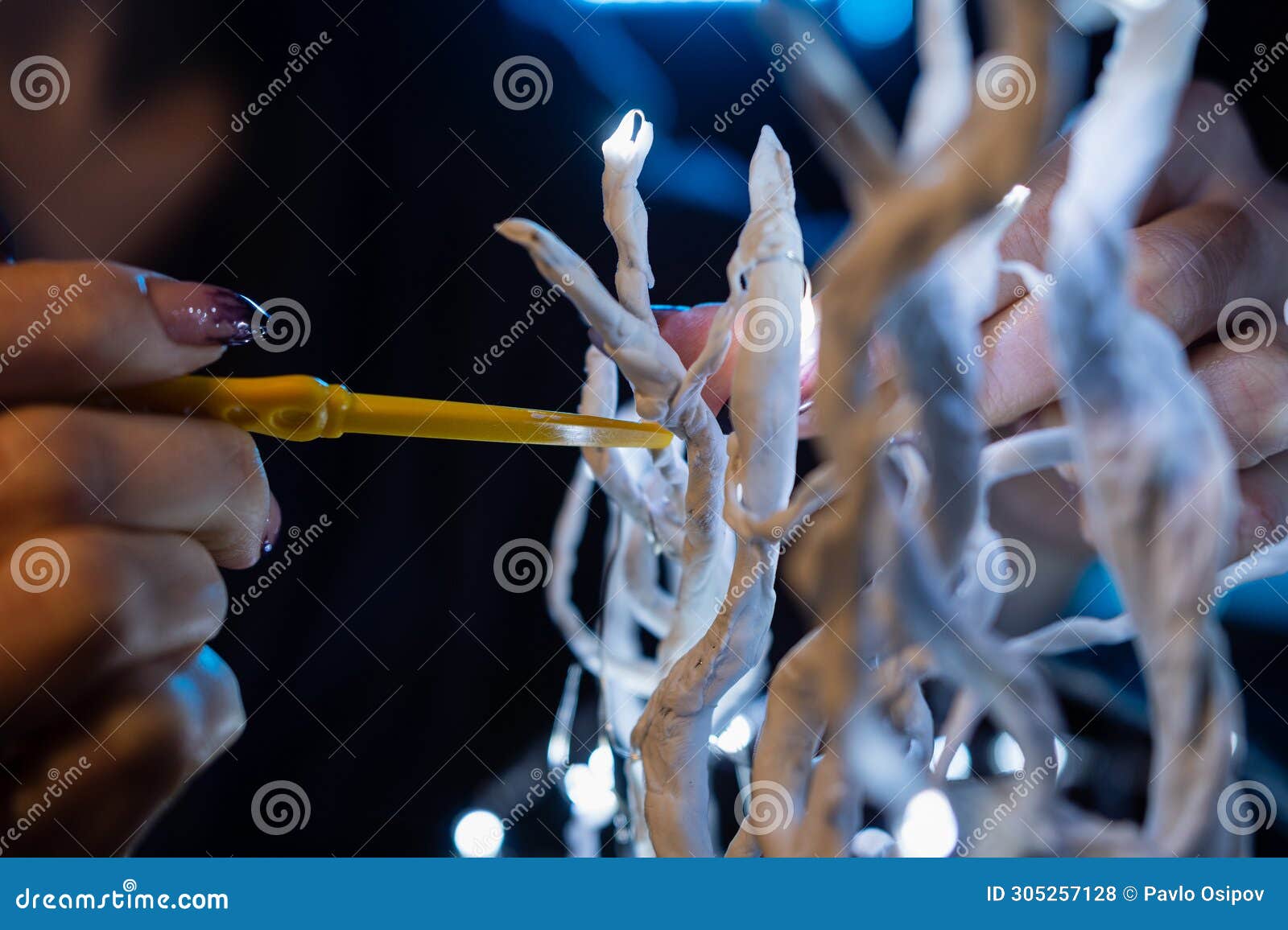 The Hands of the Master Sculpt the Decor Stock Photo - Image of ...