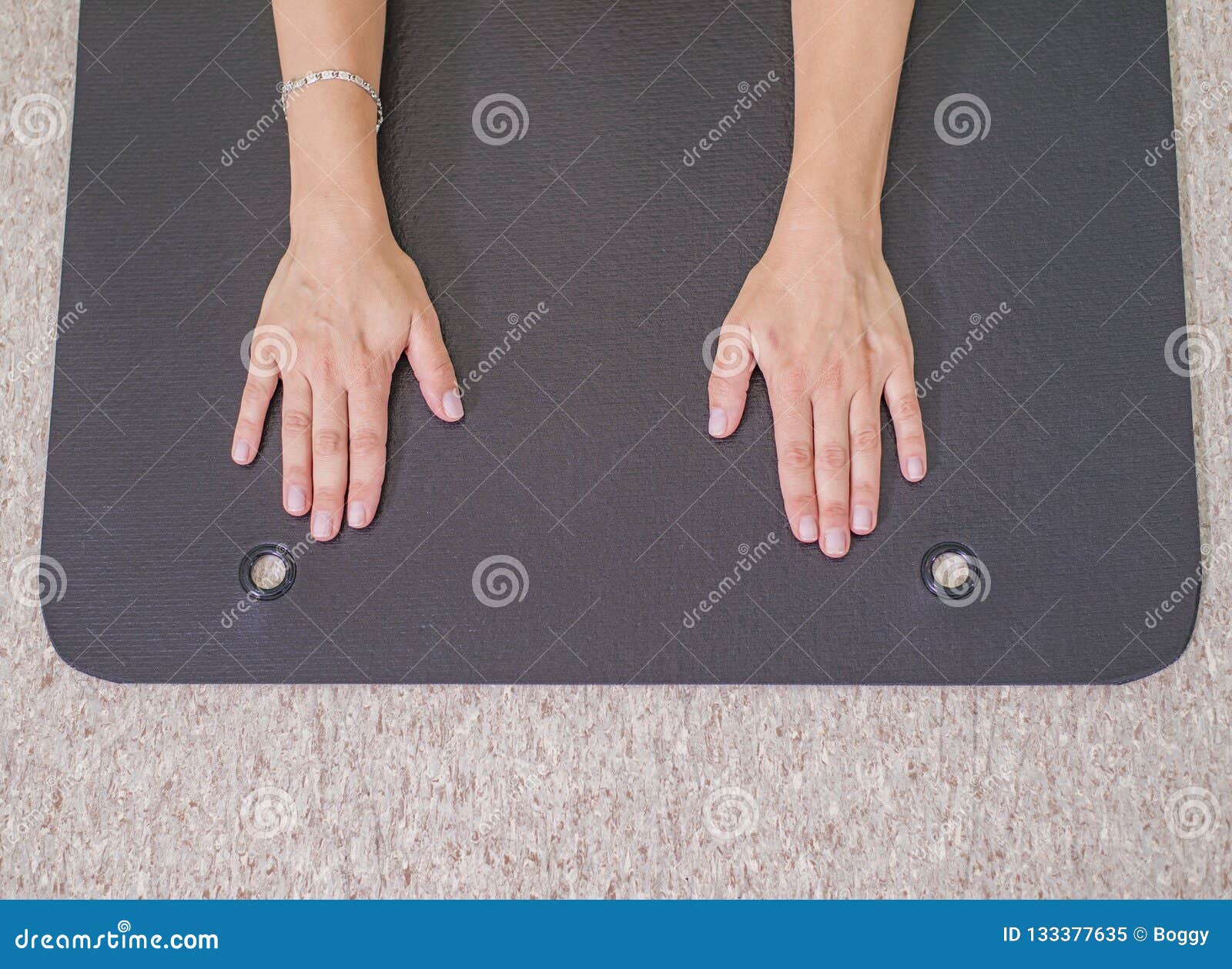 Hands on mat stock image. Image of relaxation, health - 133377635