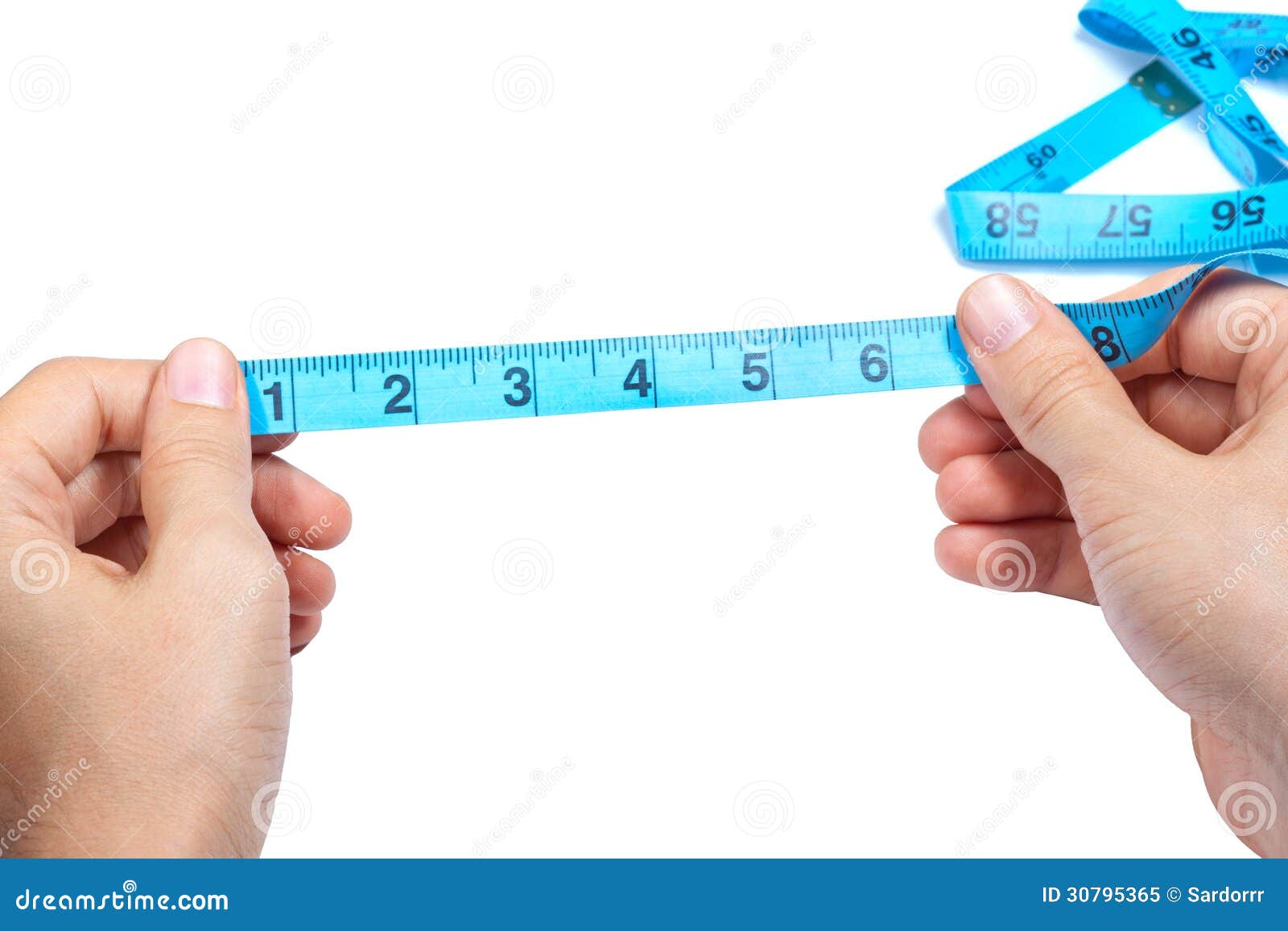 Hands with measure tape stock image. Image of distance - 30795365