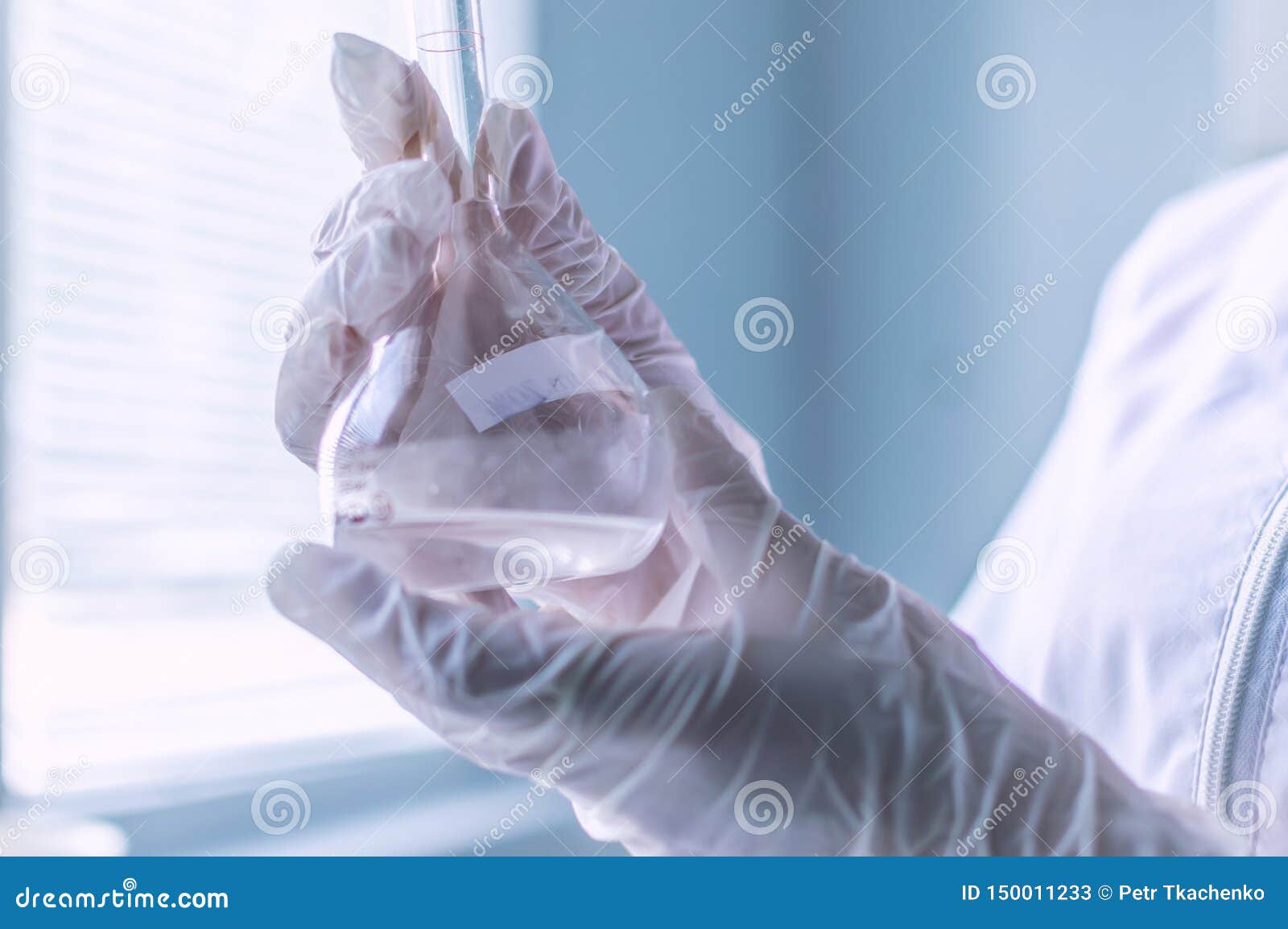 Hands with Microscope in the Laboratory Stock Image - Image of doctor ...