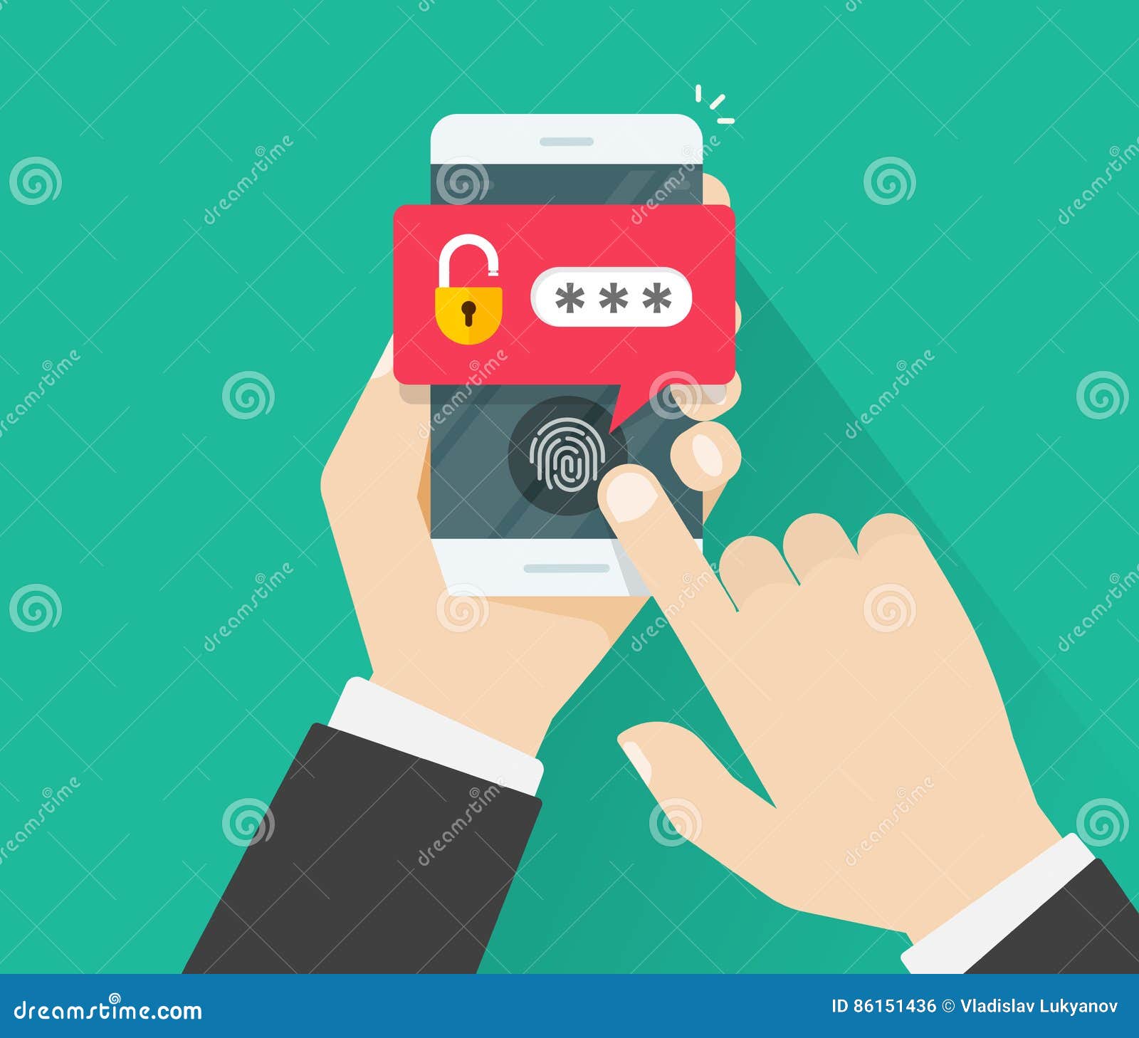 Hands with Mobile Phone Unlocked with Fingerprint Button and Password ... Hands with Mobile Phone Unlocked with Fingerprint Button and Password ...