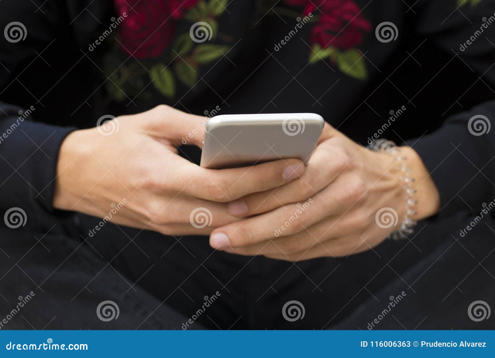 Hands with a mobile phone stock image. Image of smartphone - 116006363