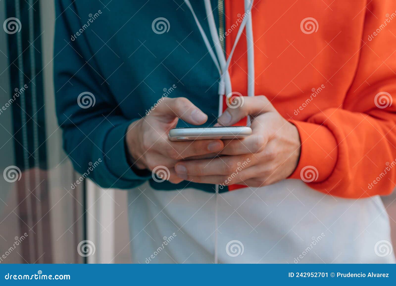 Hands with mobile phone stock image. Image of video - 242952701