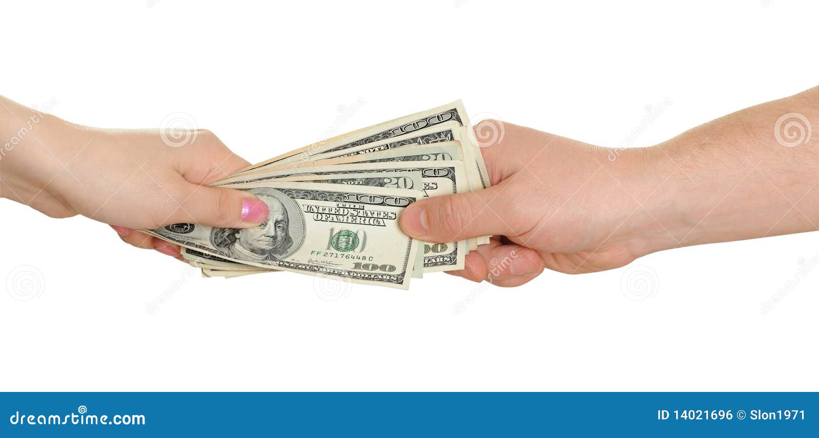 Hands With Moneys Royalty Free Stock Image - Image: 14021696