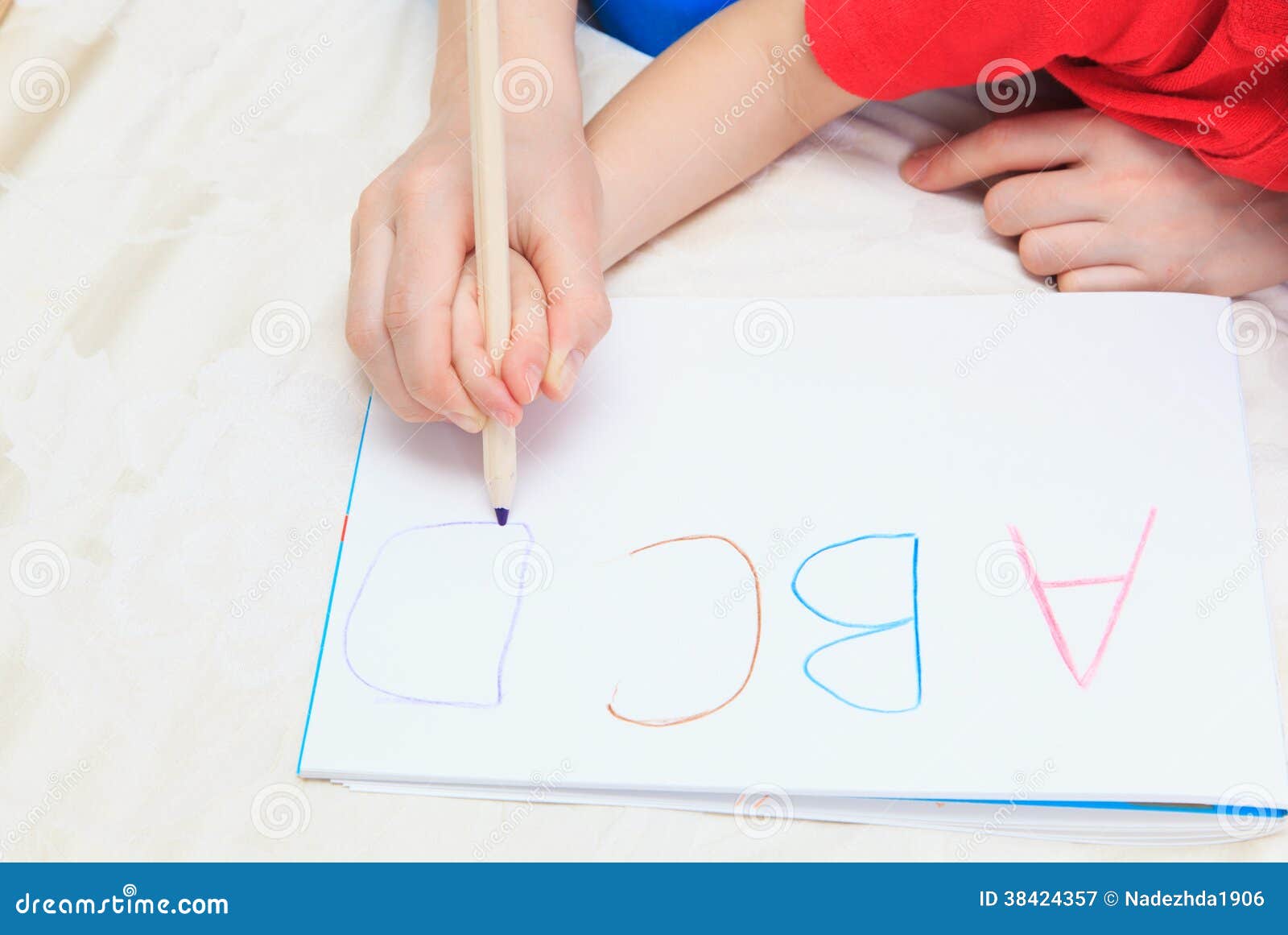 Hands of Mother and Child Writing Letters Stock Image - Image of crayon ...