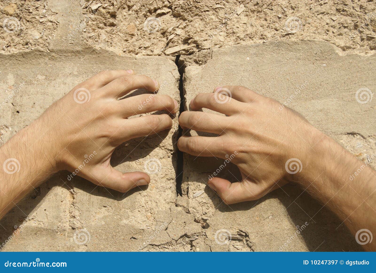 Hands Move Apart A Wall Royalty Free Stock Photography - Image: 10247397