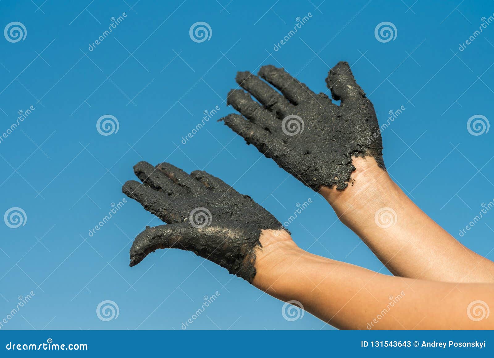 Hands in the mud stock image. Image of little, background - 131543643
