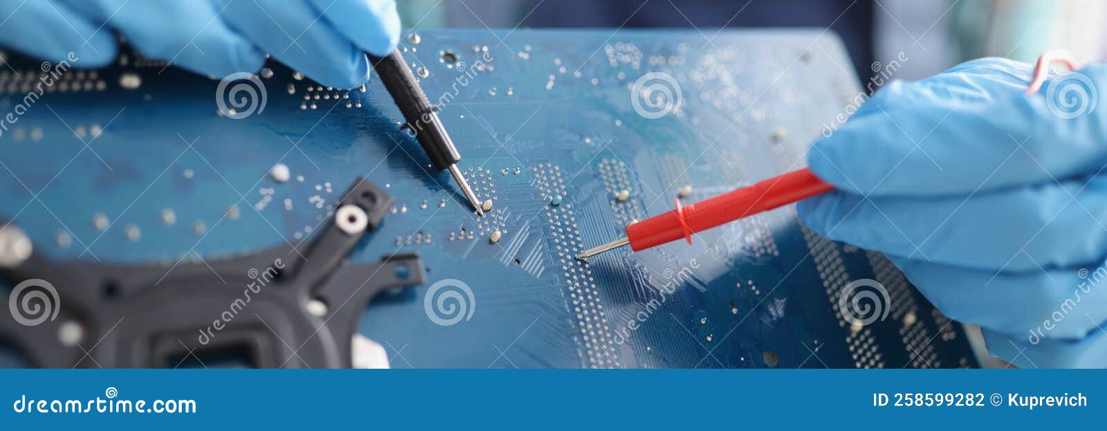 Hands with a Voltmeter Check the Processor Chip Stock Photo - Image of ...