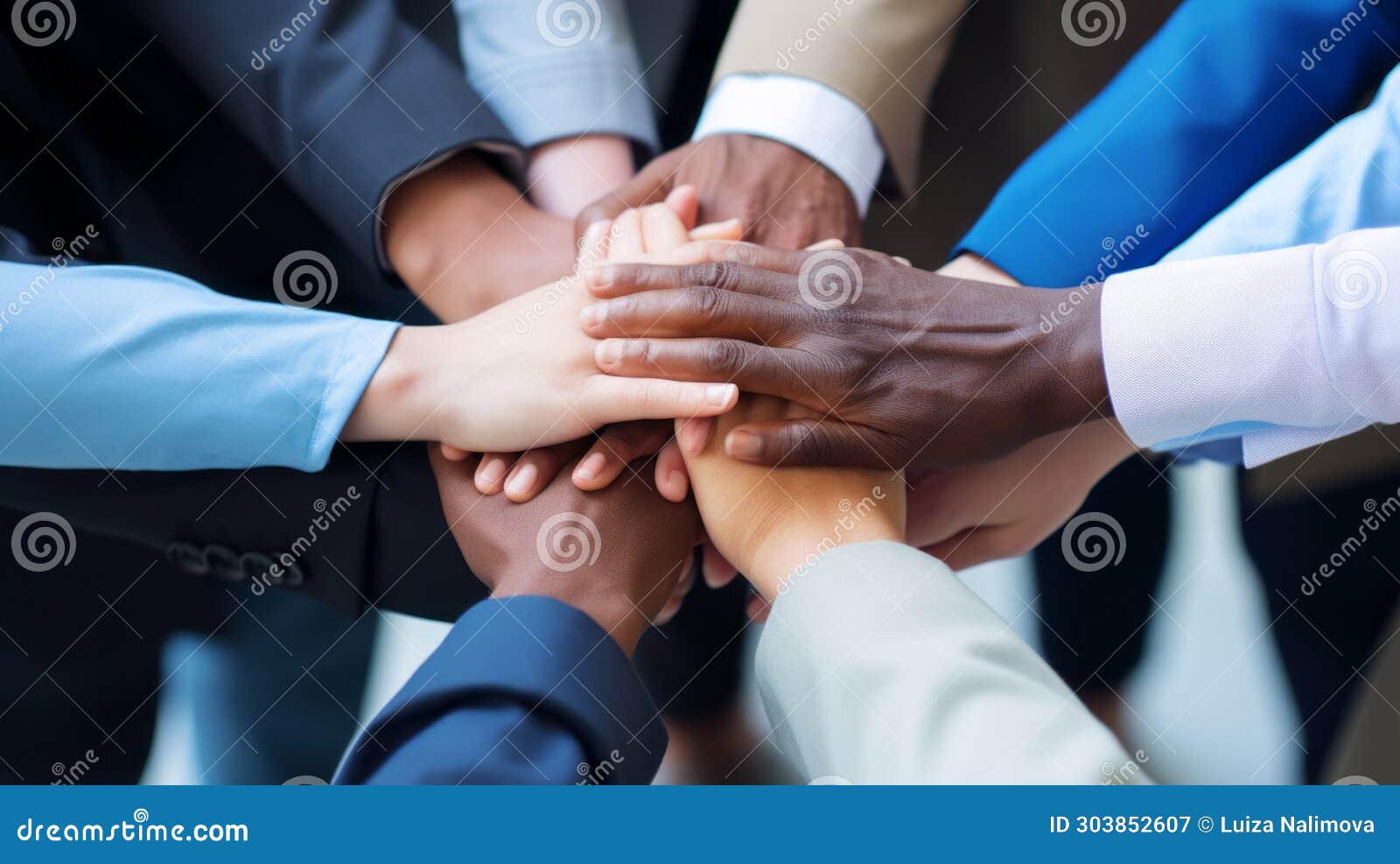 Hands of Multinational Businessmen. Corporate Spirit and Teamwork ...