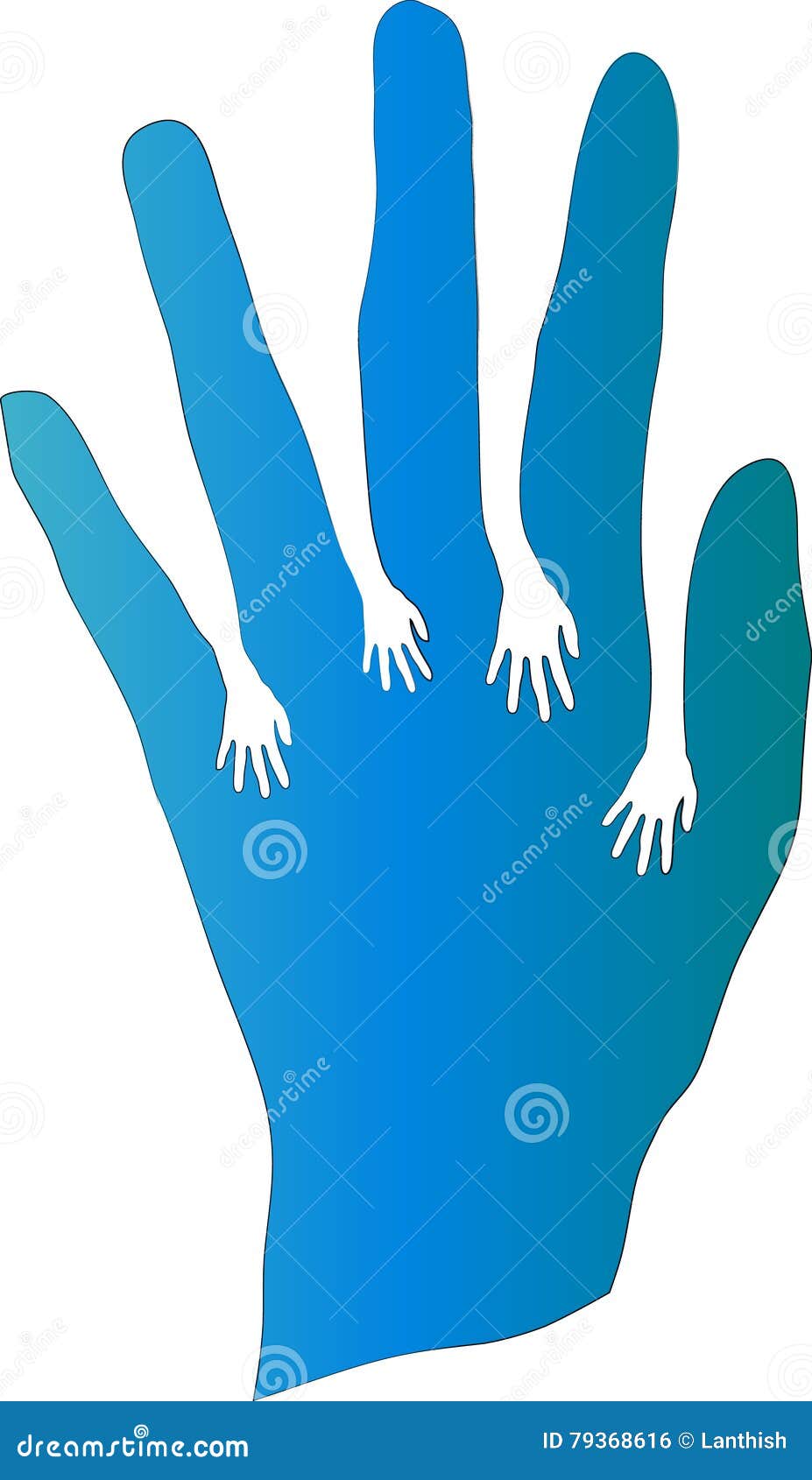 Hands stock vector. Illustration of eyes, blackandwhite - 79368616