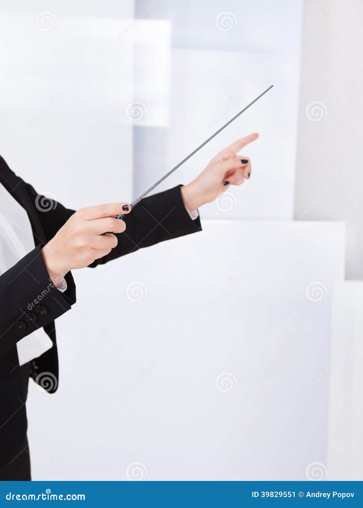 Hands of a Music Conductor with a Baton Stock Image - Image of cropped ...