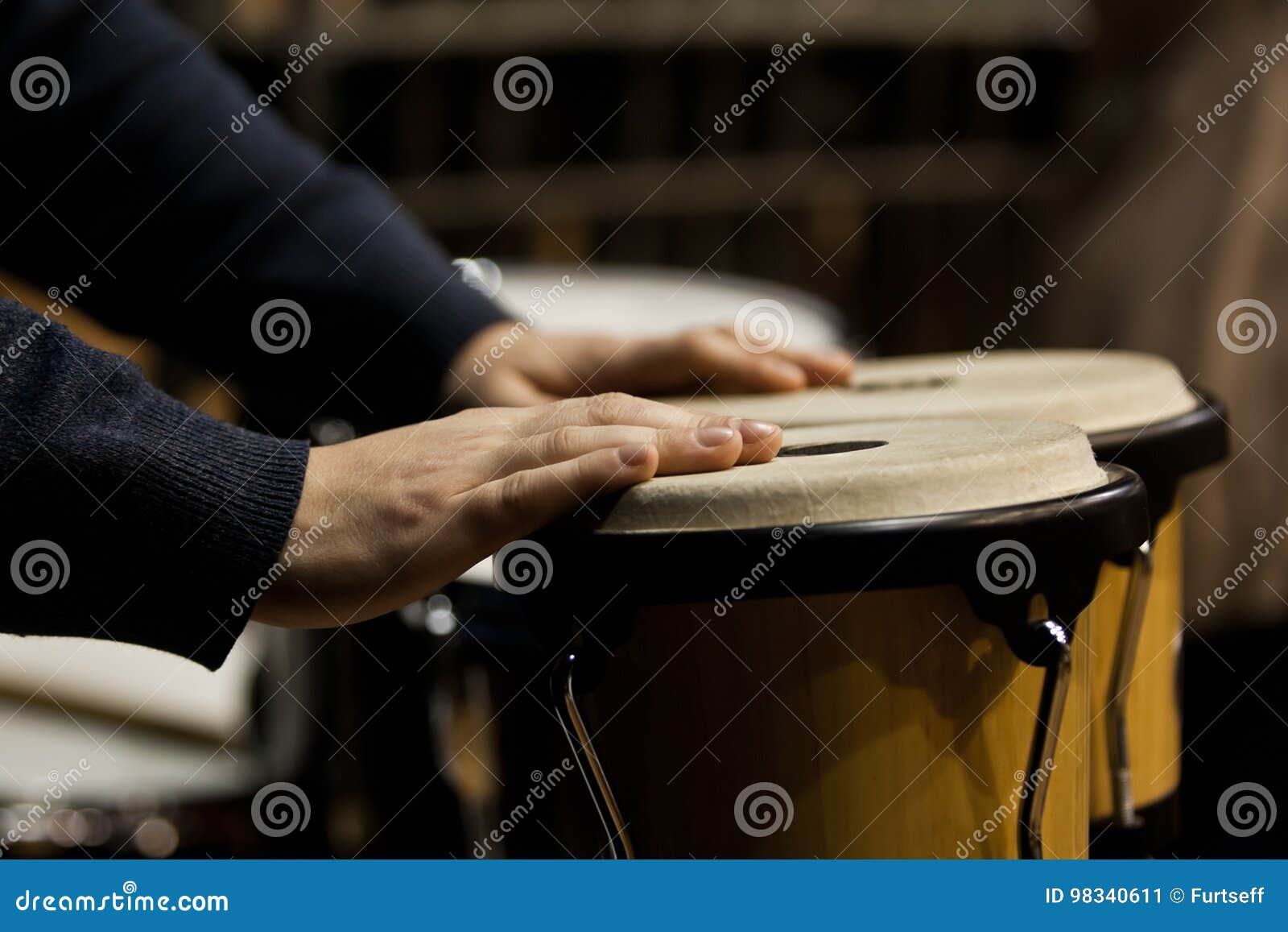 Hands Musician Playing the Bongos Stock Image - Image of finger ...