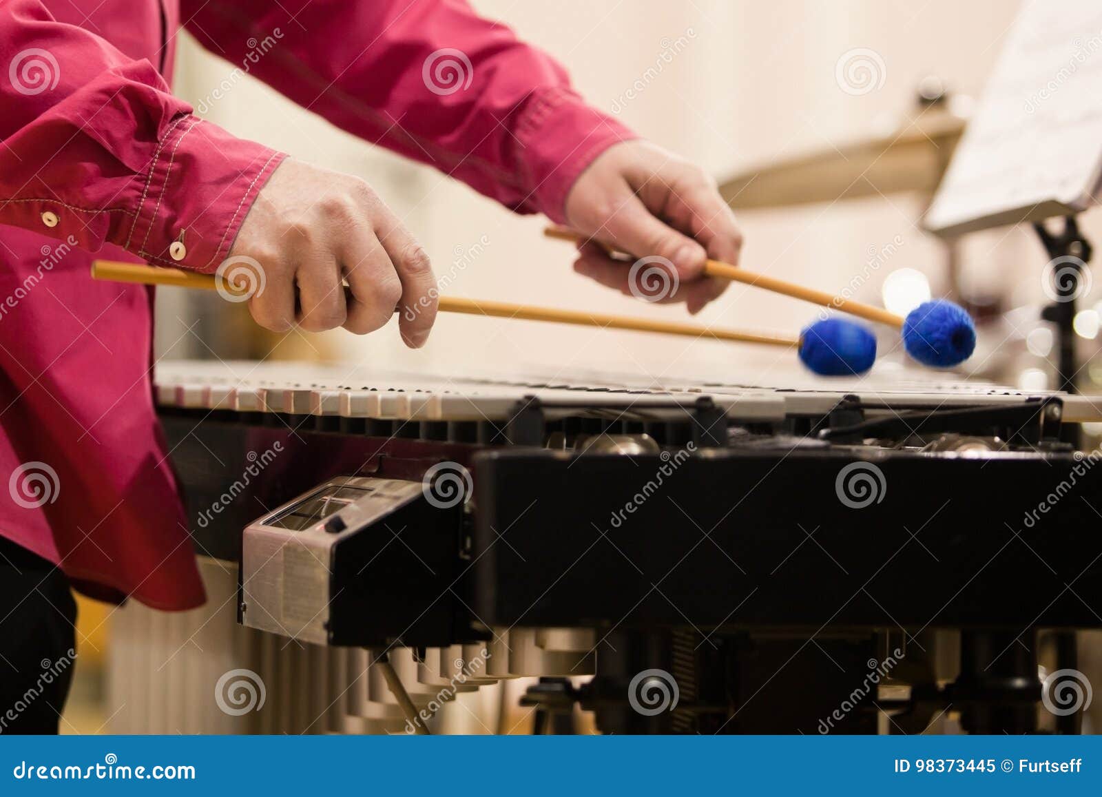 Hands Musician Playing the Vibraphone Stock Image - Image of ...