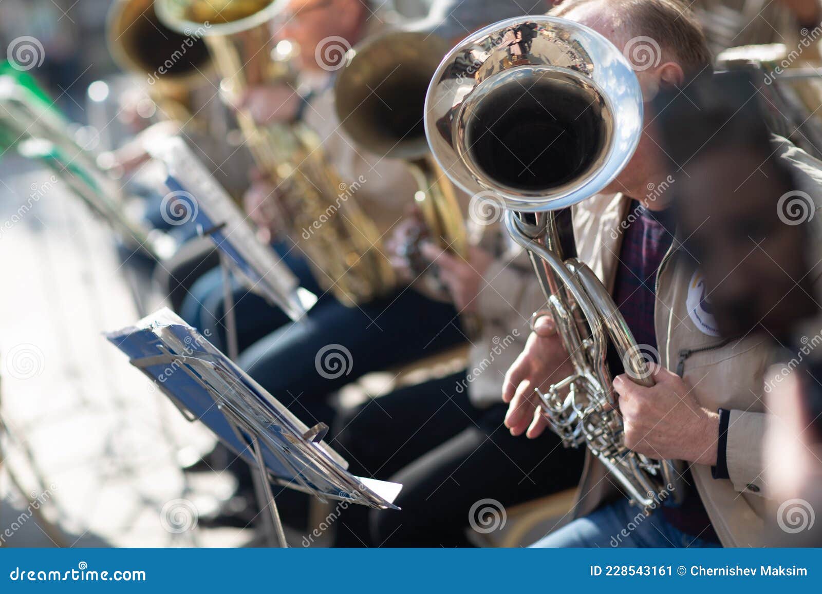 Hands Musician Plays Musical Instruments in Orchestra. Stock Image ...