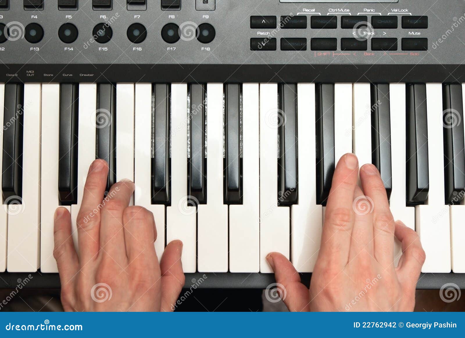 Hands of the Musician on a Synthesizer Stock Photo - Image of ...