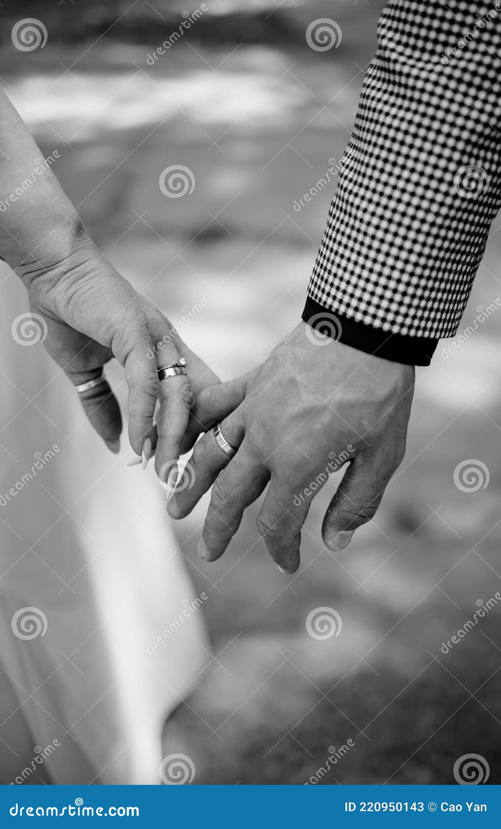 Hands of a Newly-Married Couple with Wedding Rings Stock Image - Image ...