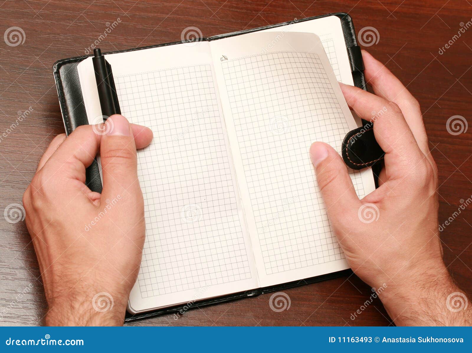 Hands with a notebook stock image. Image of page, business - 11163493