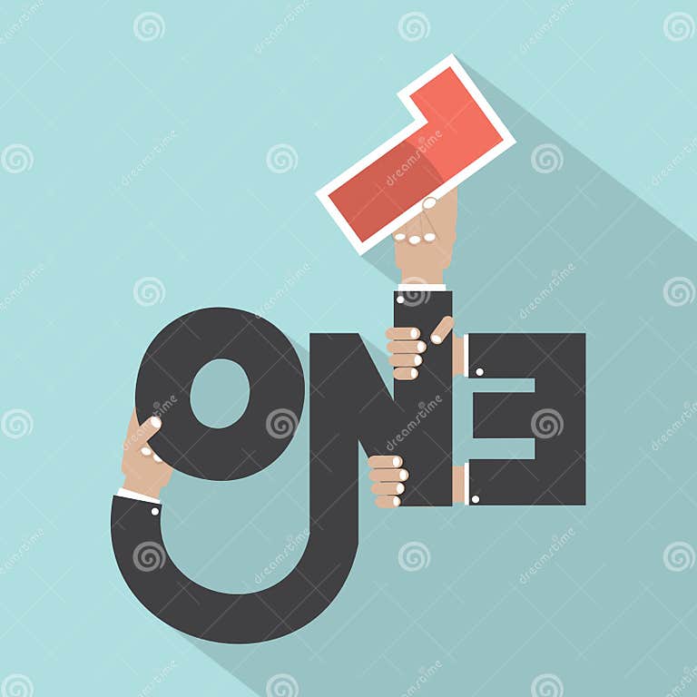 Hands with Number OneTypography Design Stock Vector - Illustration of ...