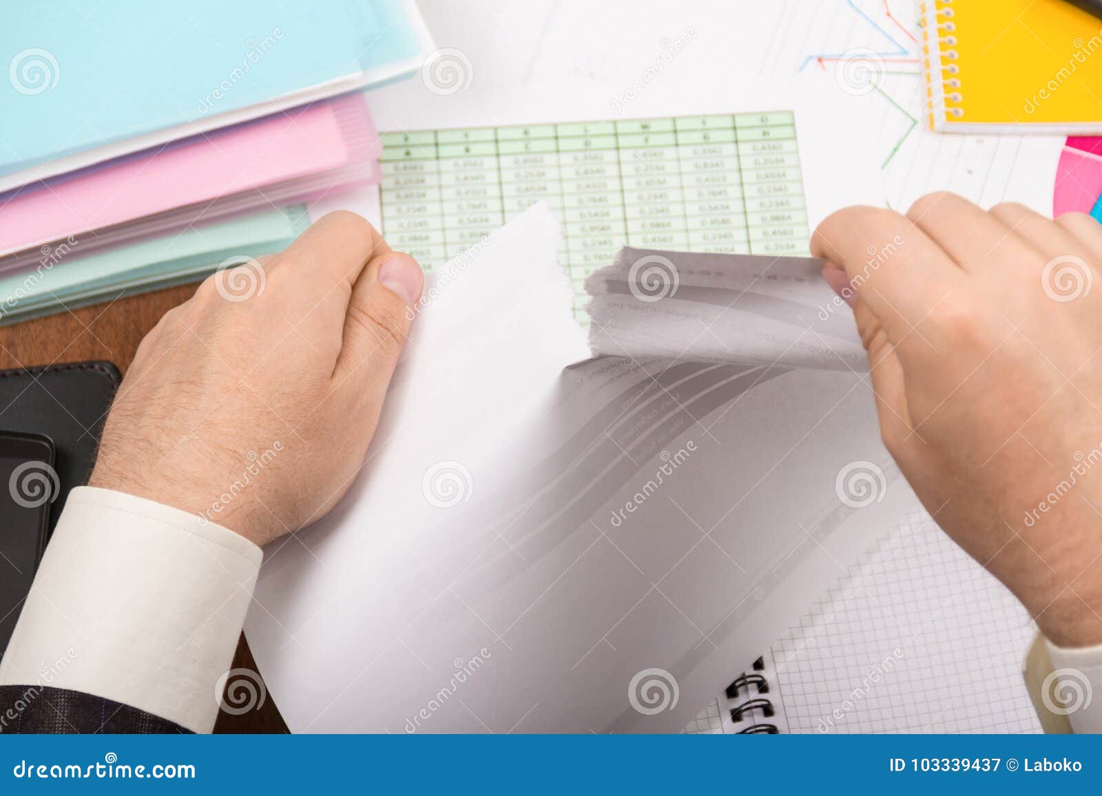 Office Table, Documents, Charts, Reports Stock Image - Image of ...