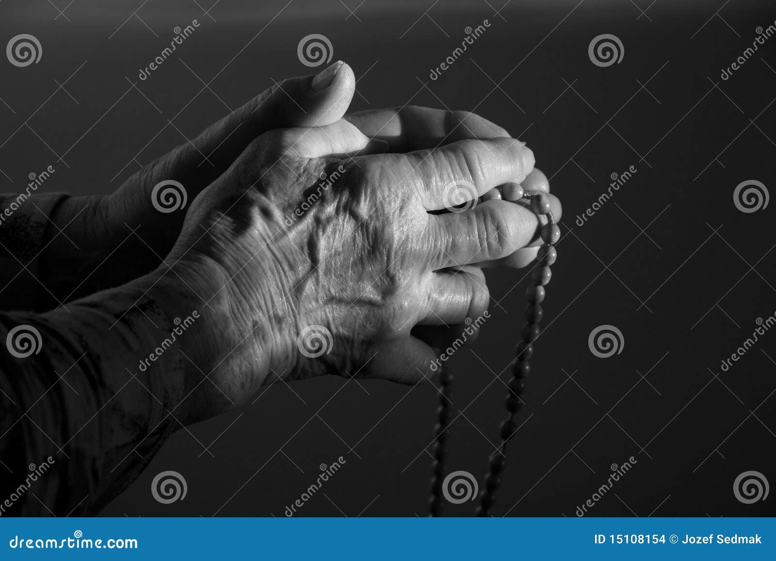 Hands of Old Woman by Prayer Stock Photo - Image of faith, cross: 15108154