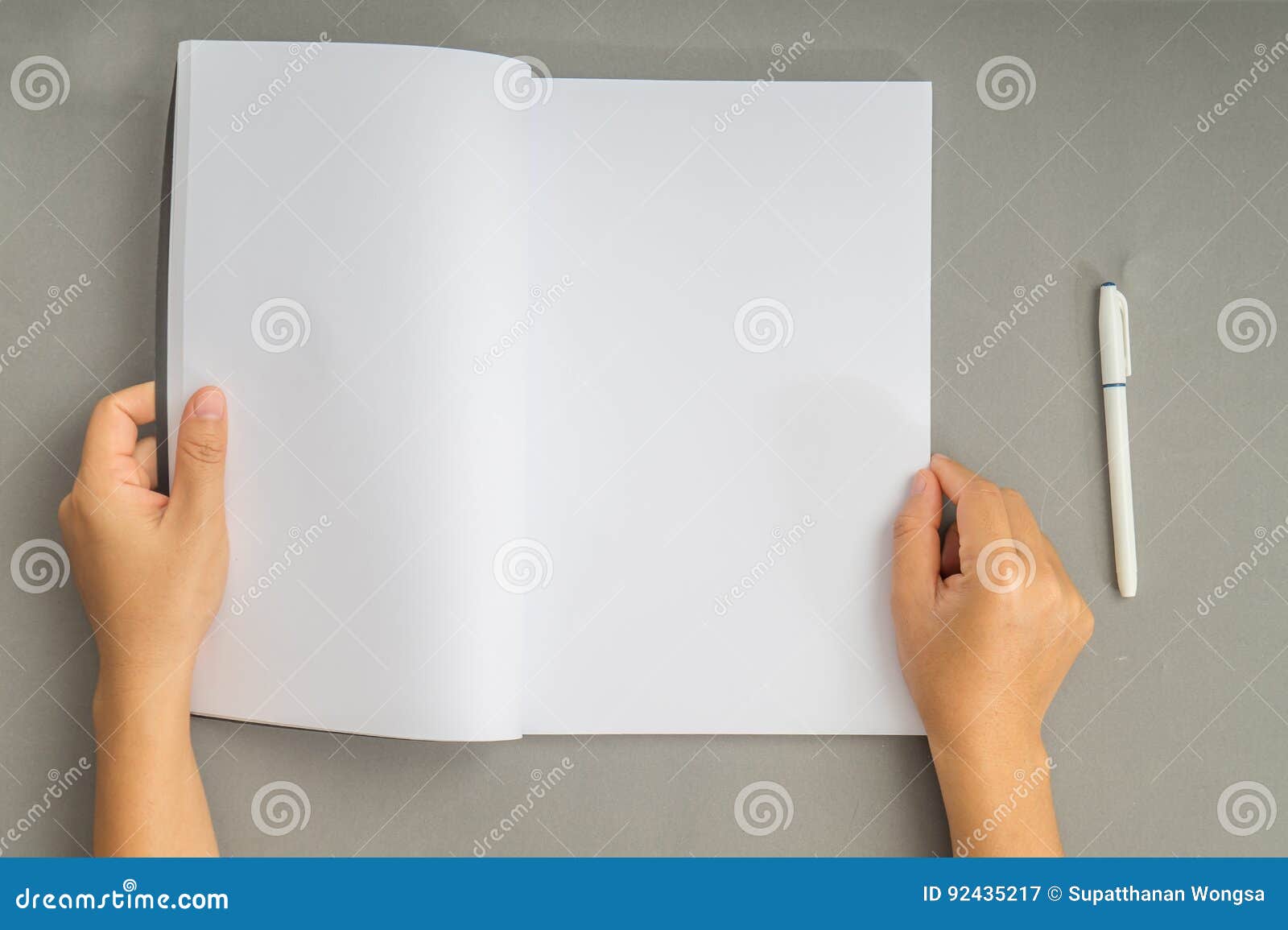 Hands Open Book on Wood Table Stock Image - Image of reading, morning ...