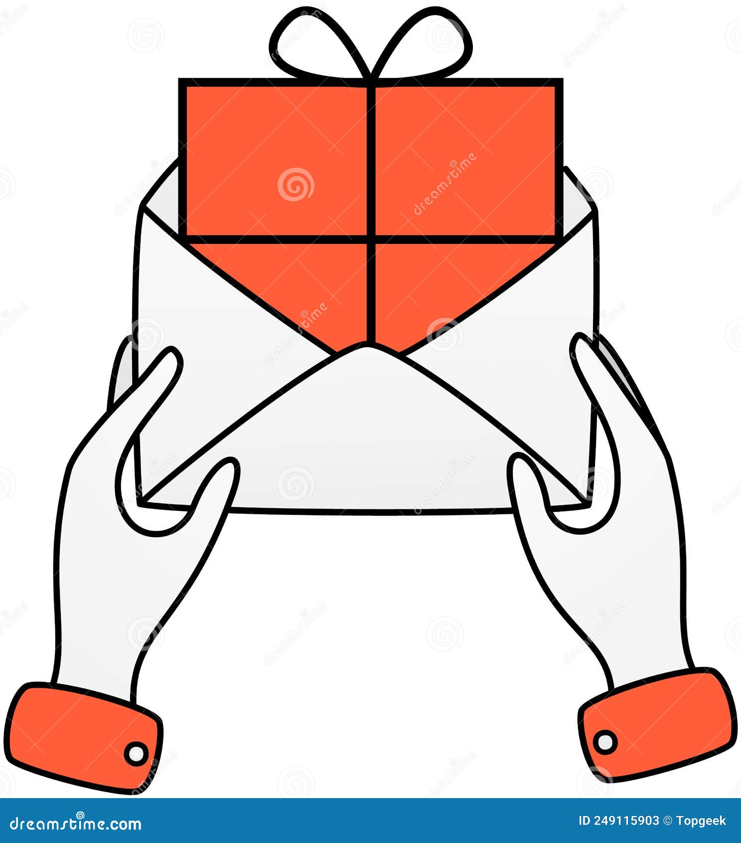 Mailing, Communication and Holiday Greetings by Mail. Hands Open ...