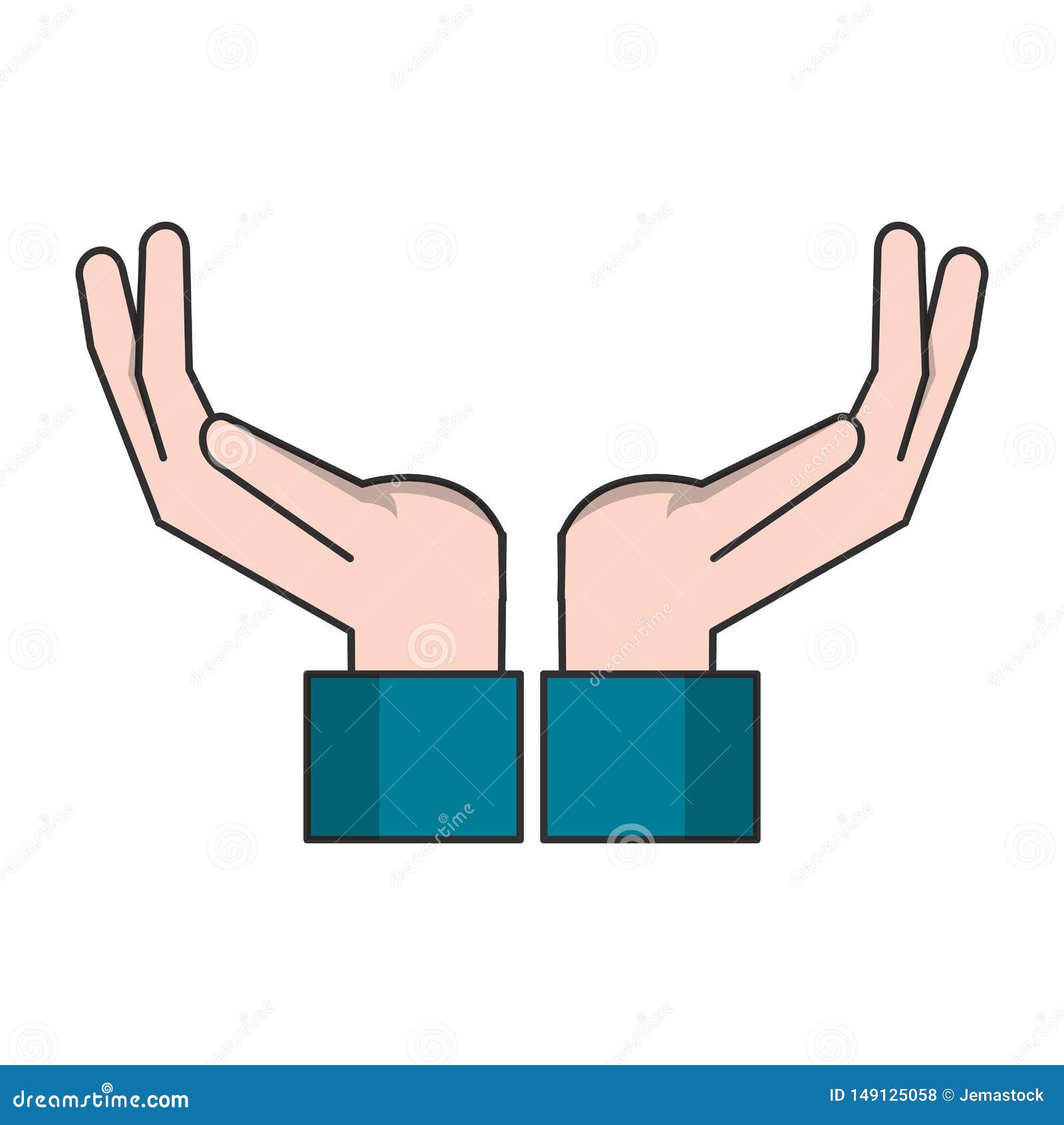 Hands Open Up Cartoon Isolated Stock Vector - Illustration of hands ...