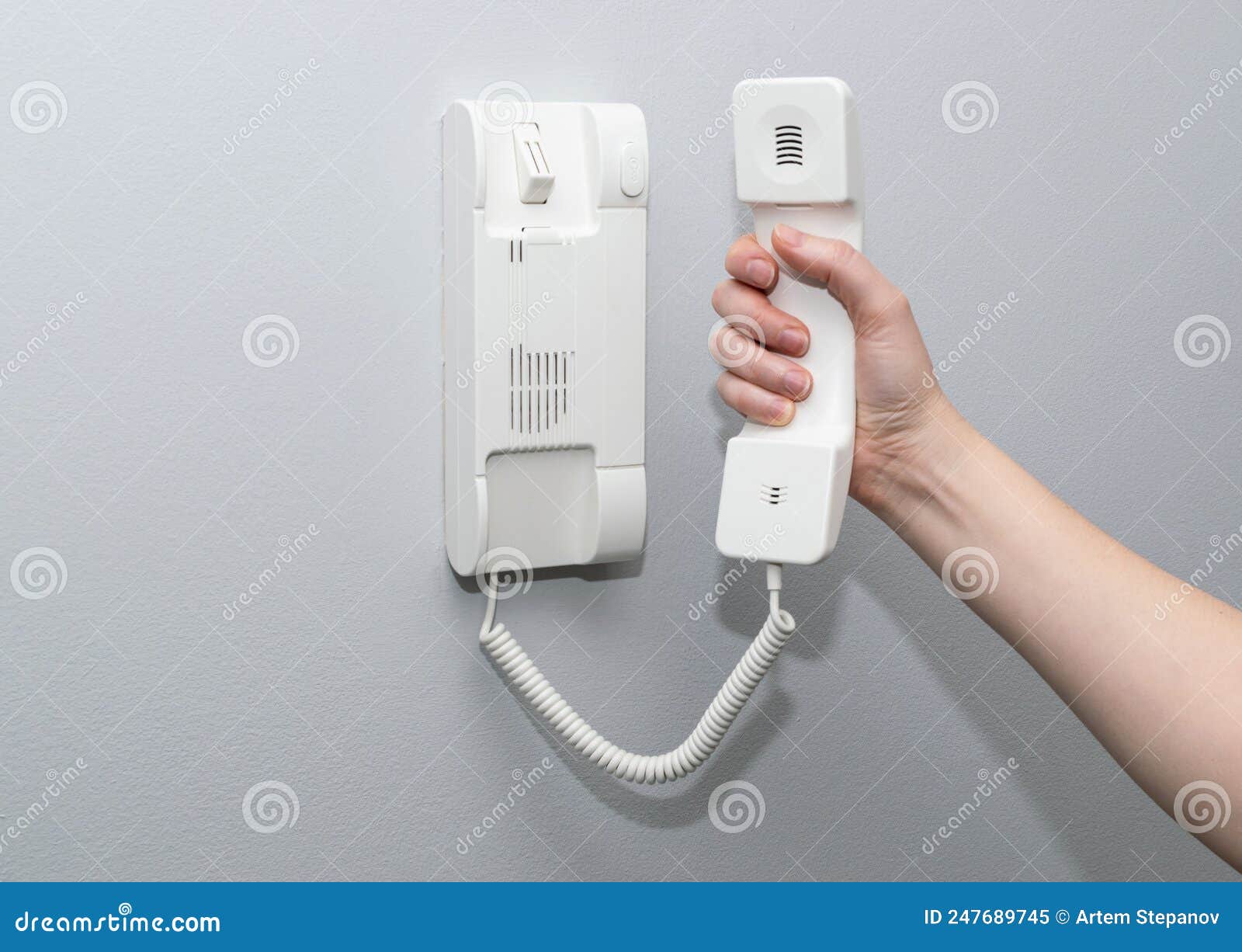 Hands Opening Door through Intercom Stock Image - Image of keypad ...
