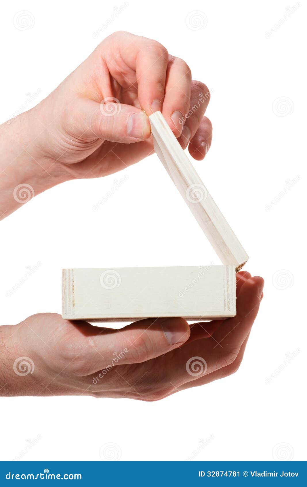Hands Opening A Small Box Stock Image - Image: 32874781