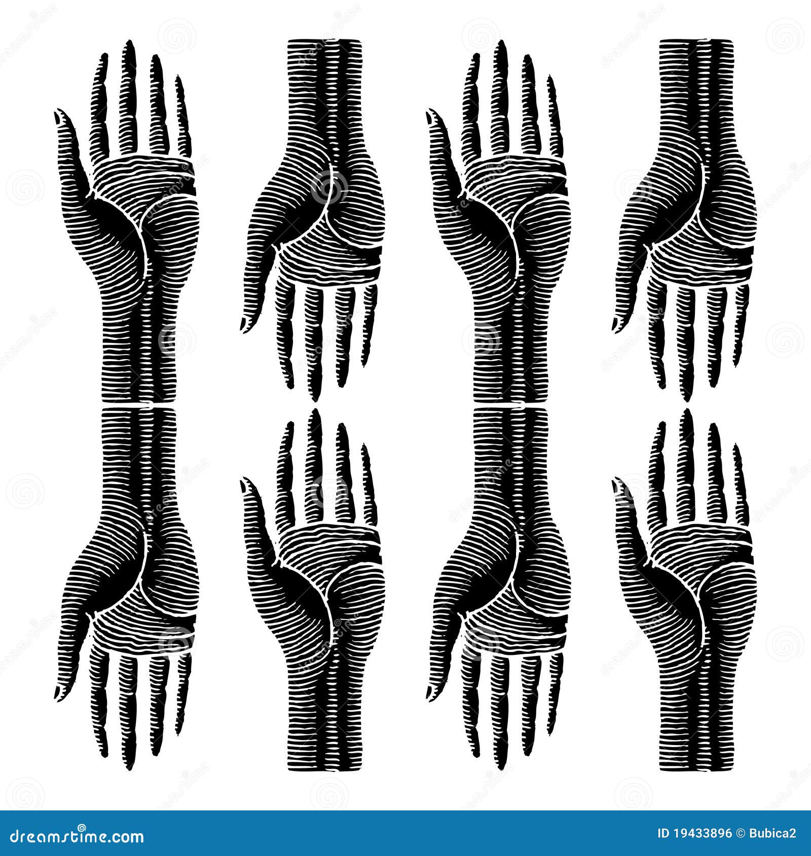 Hands original woodcut stock vector. Illustration of open - 19433896