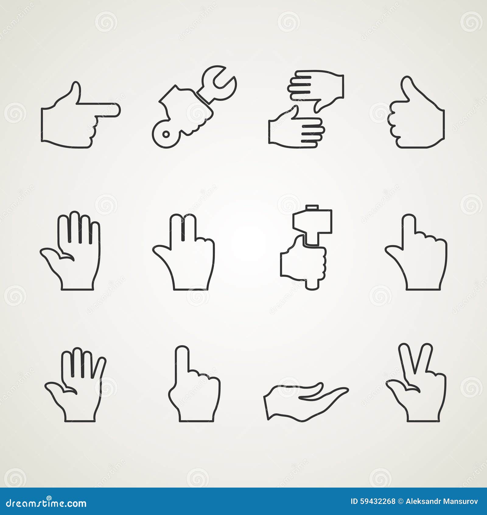 Hands outline stock vector. Illustration of element, gossip - 59432268