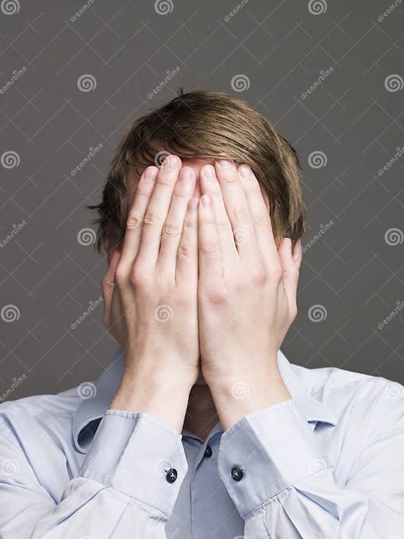 Hands over the face stock photo. Image of blind, human - 9332314