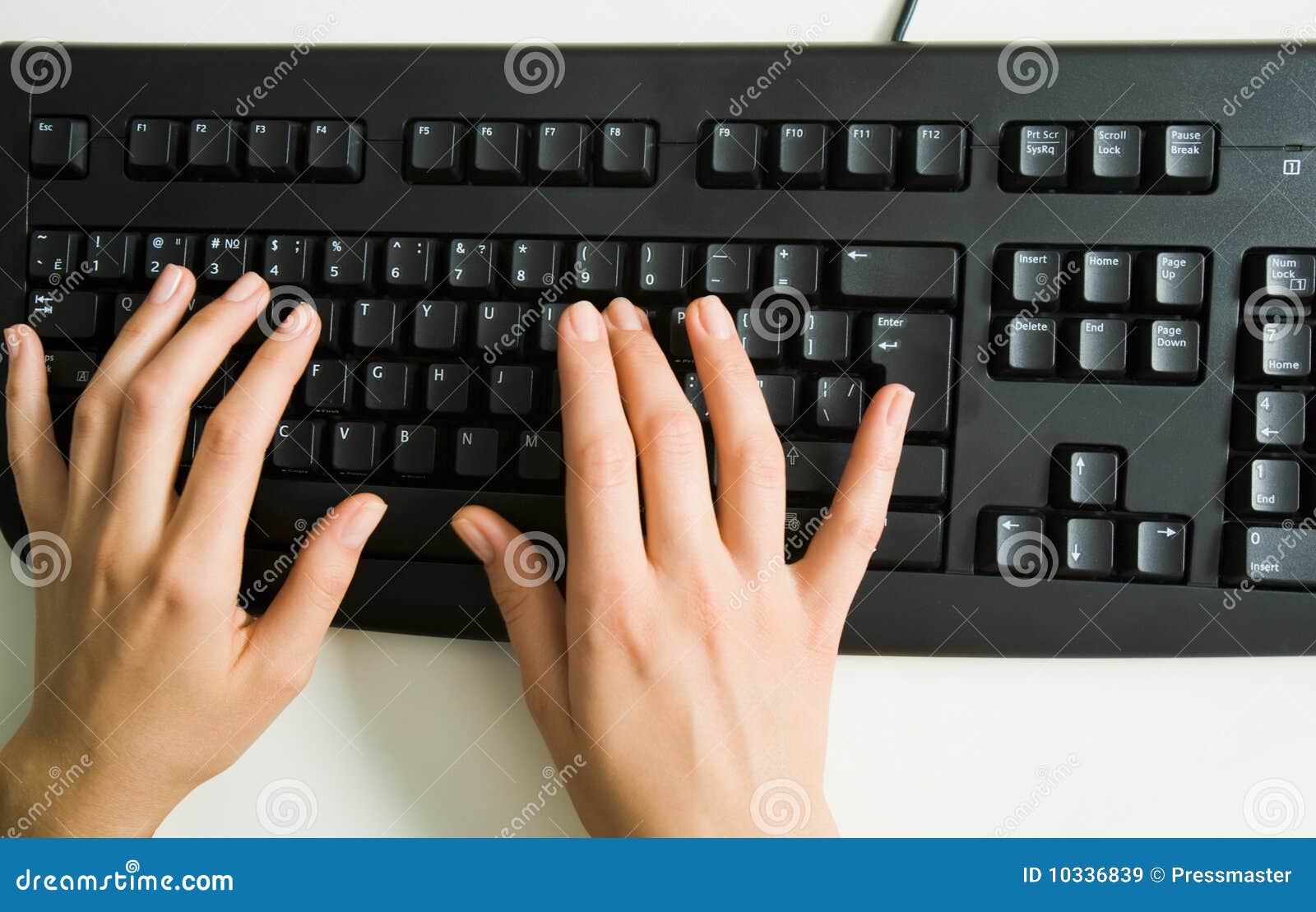 Hands over keyboard stock image. Image of hands, angle - 10336839