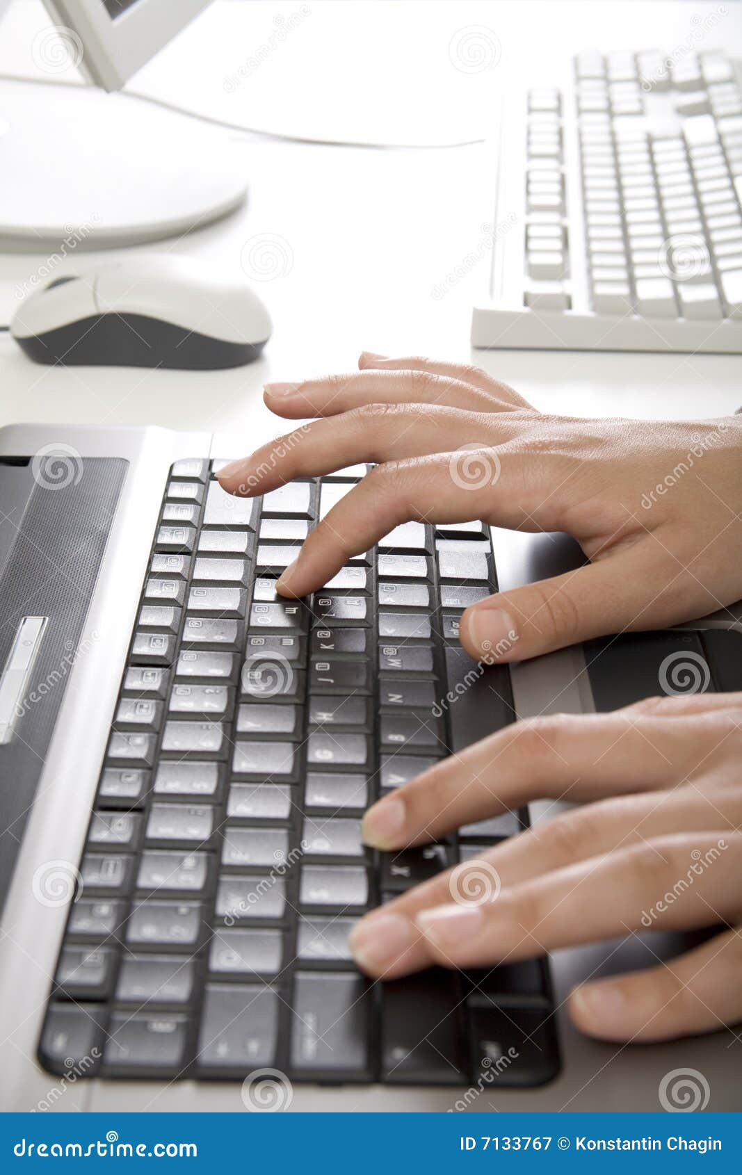 Hands over keyboard stock image. Image of laptop, keypad - 7133767