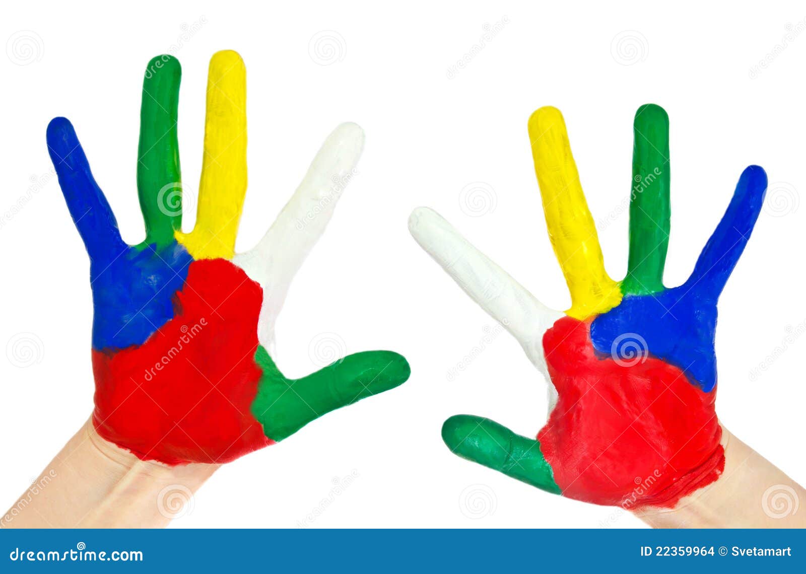 Hands Painted in Colorful Paints Stock Photo - Image of palms, hands ...