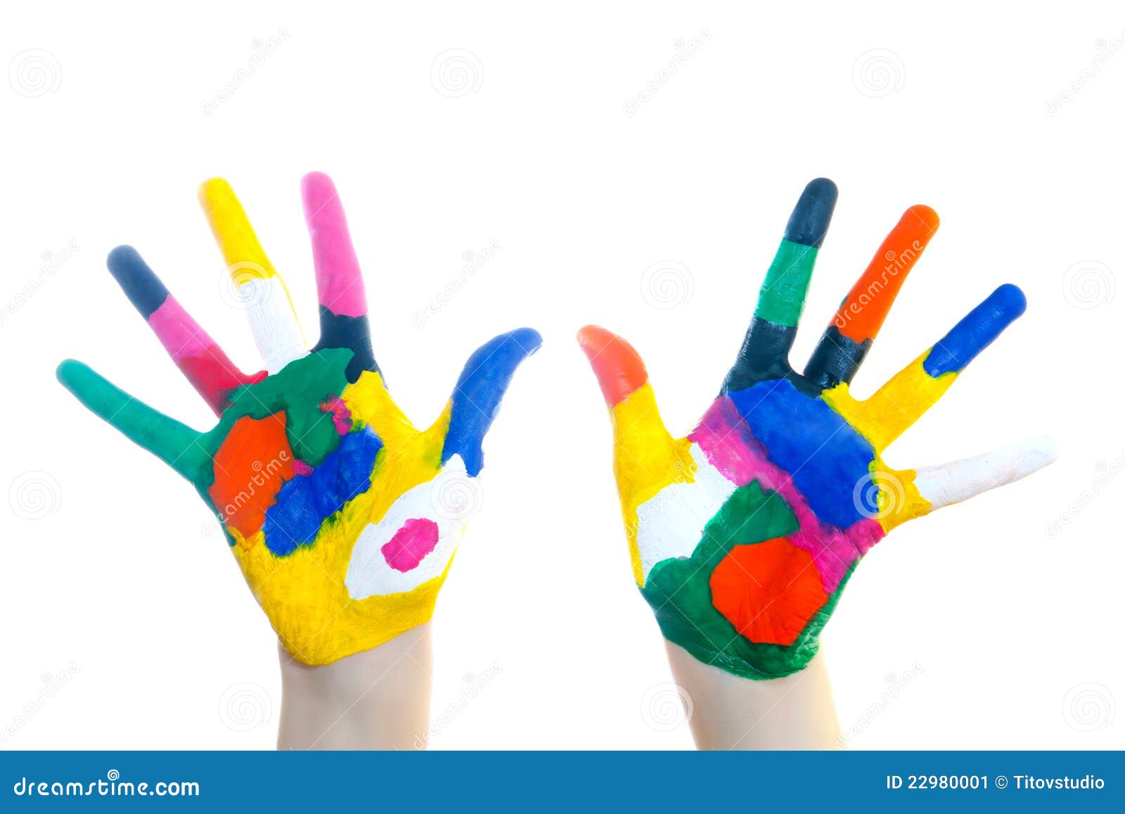 Hands Painted in Colorful Paints Stock Image - Image of handprints ...