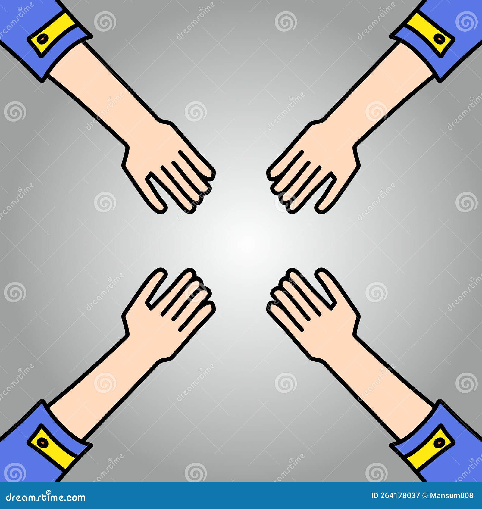 Hands with a Pair of People Shaking Hand Stock Illustration ...