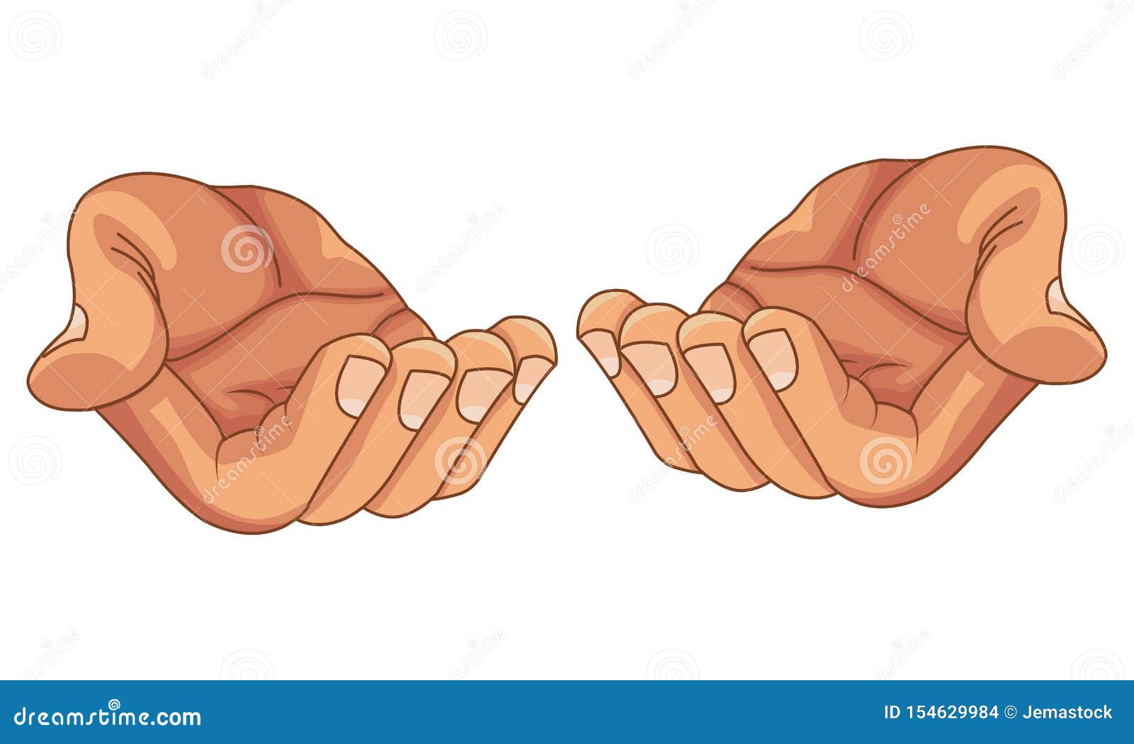 Hands with Palms Open Offering Cartoon Isolated Stock Vector ...