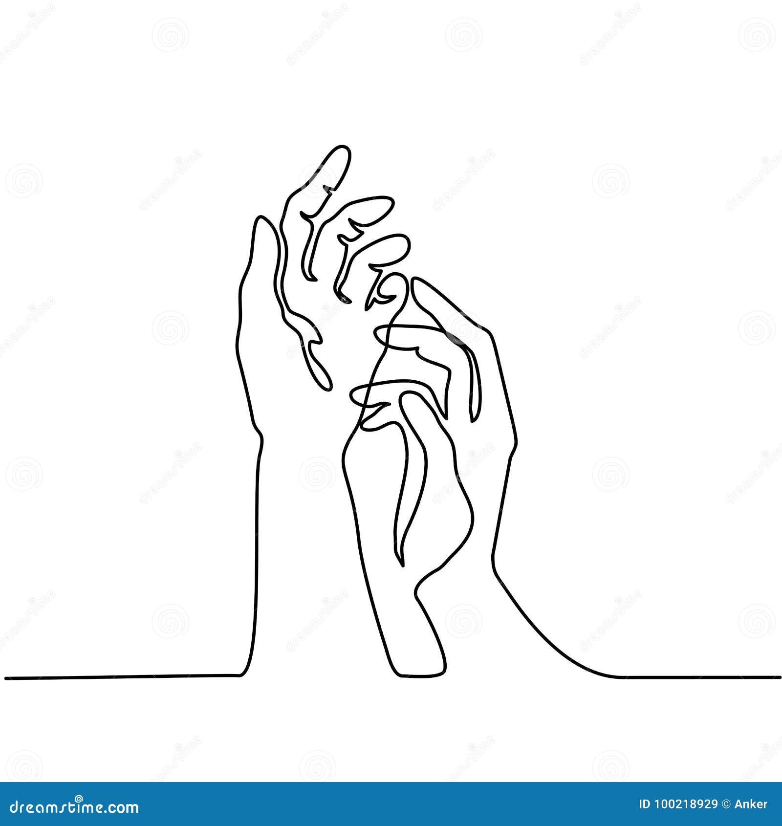Hands palms together stock vector. Illustration of hand - 100218929
