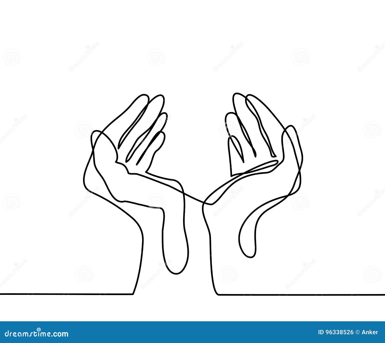 Hands palms together stock vector. Illustration of palms - 96338526
