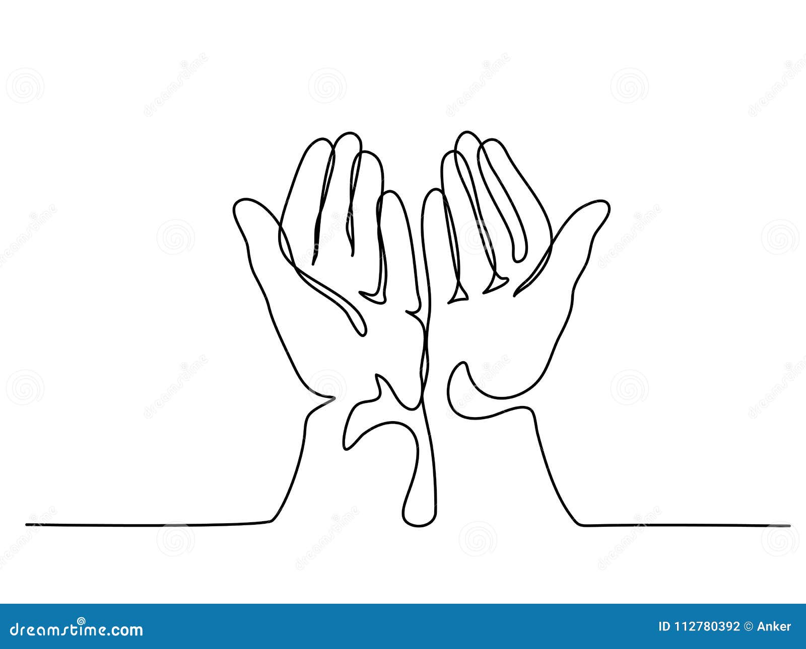 Praying Hands Line Drawing