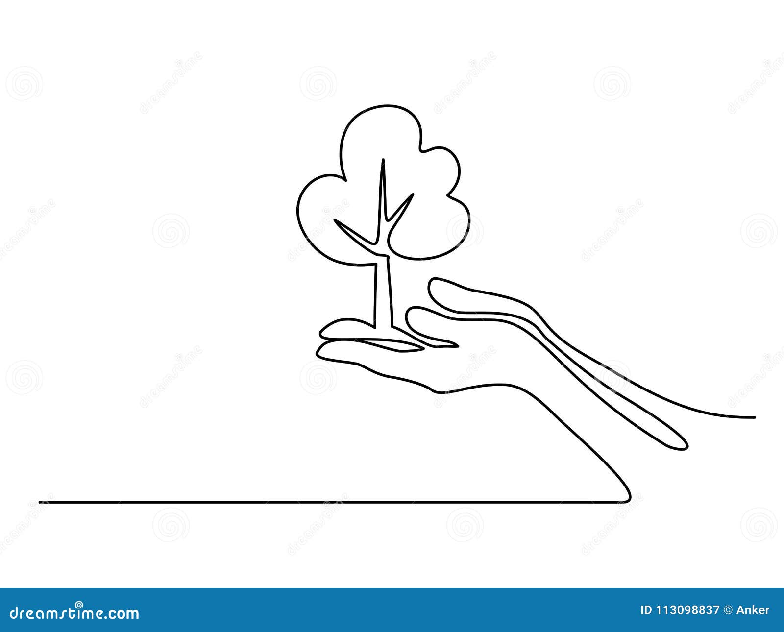 Hands Palms Together with Tree Stock Vector - Illustration of branch ...