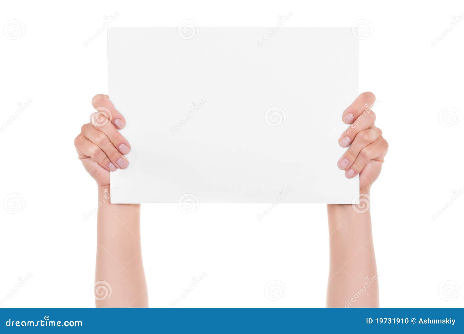 Hands and paper stock photo. Image of message, copy, banner - 19731910