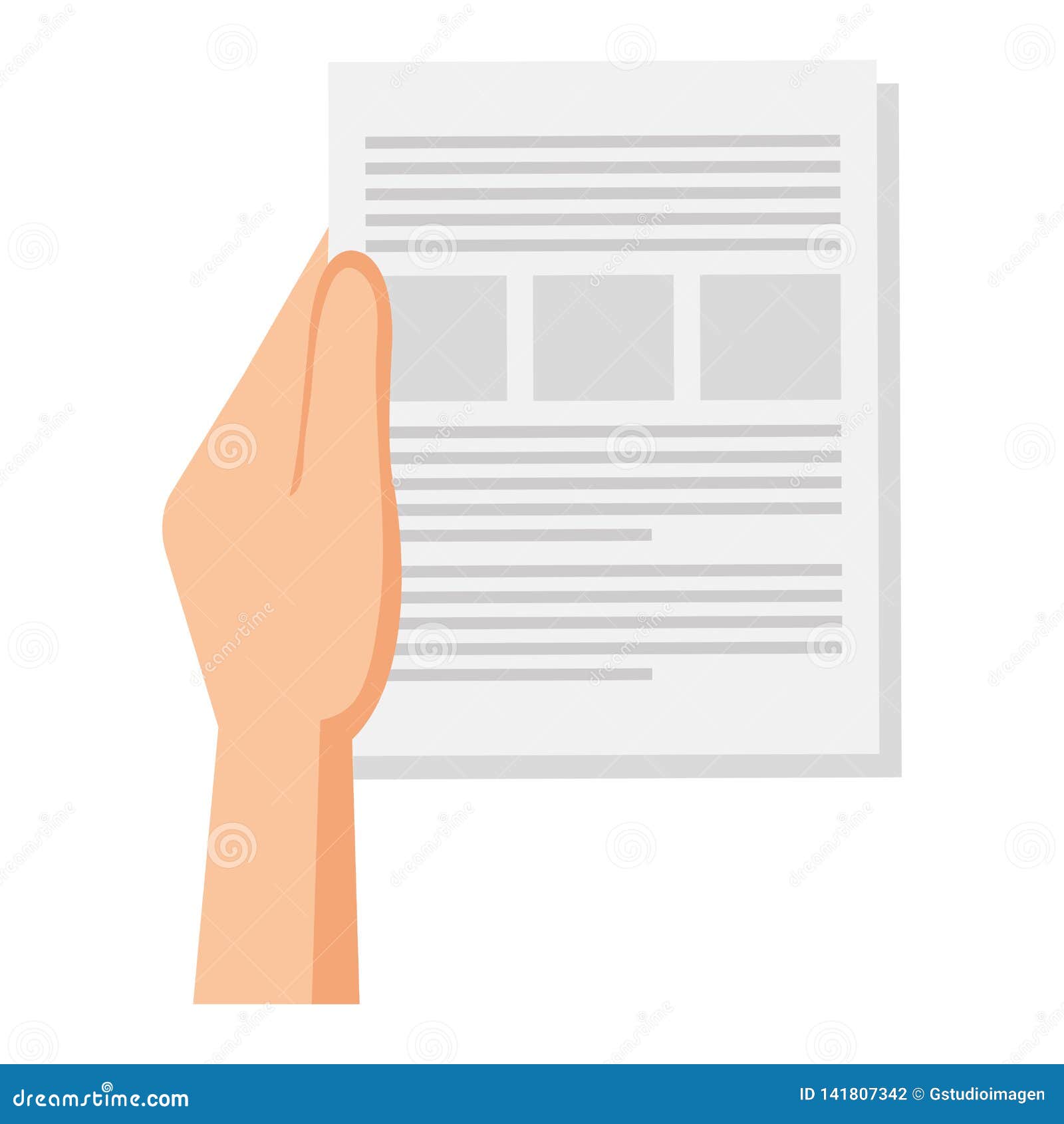 Hands with paper document stock vector. Illustration of hand - 141807342