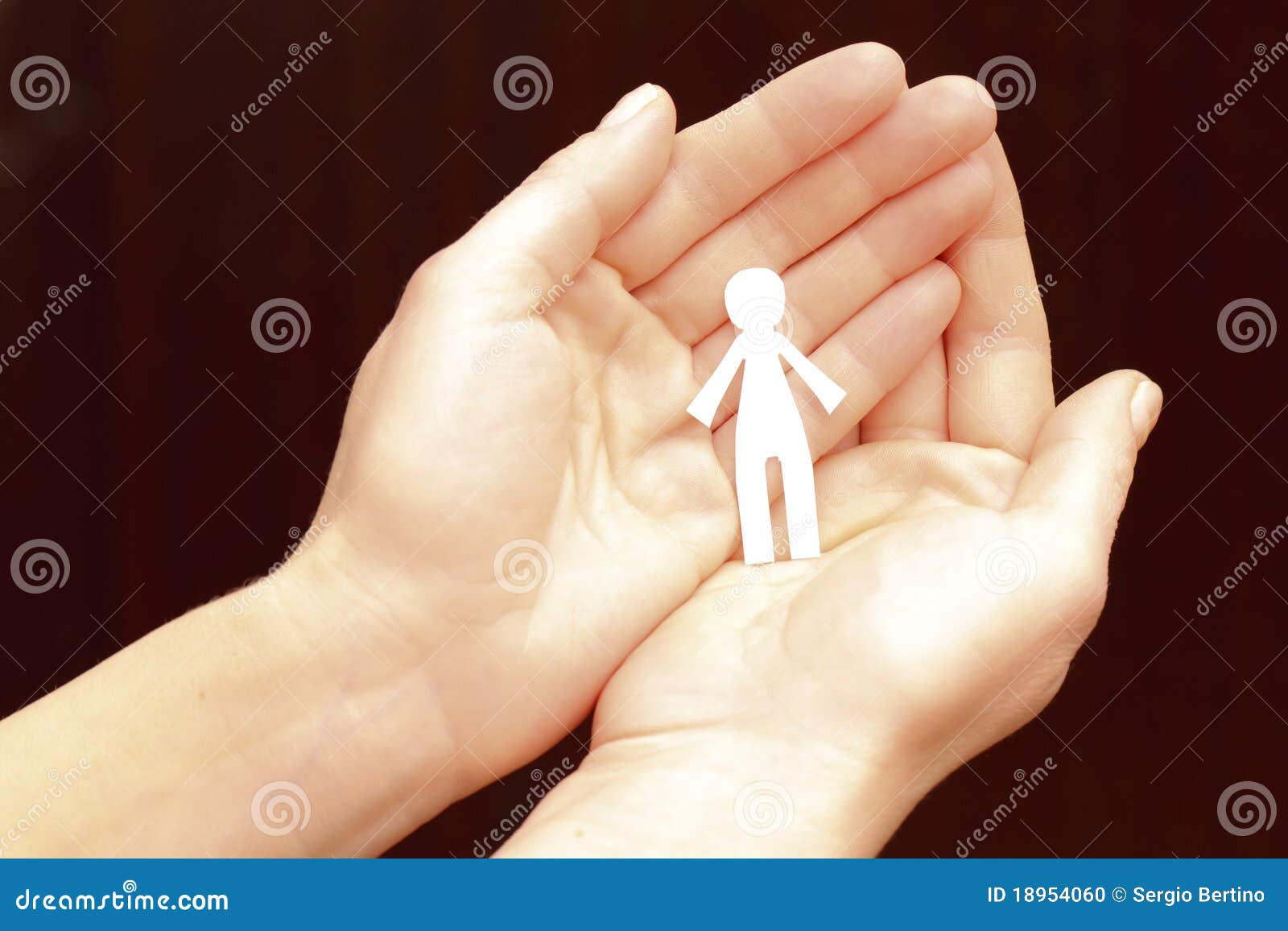 Hands with paper figure stock photo. Image of careful - 18954060