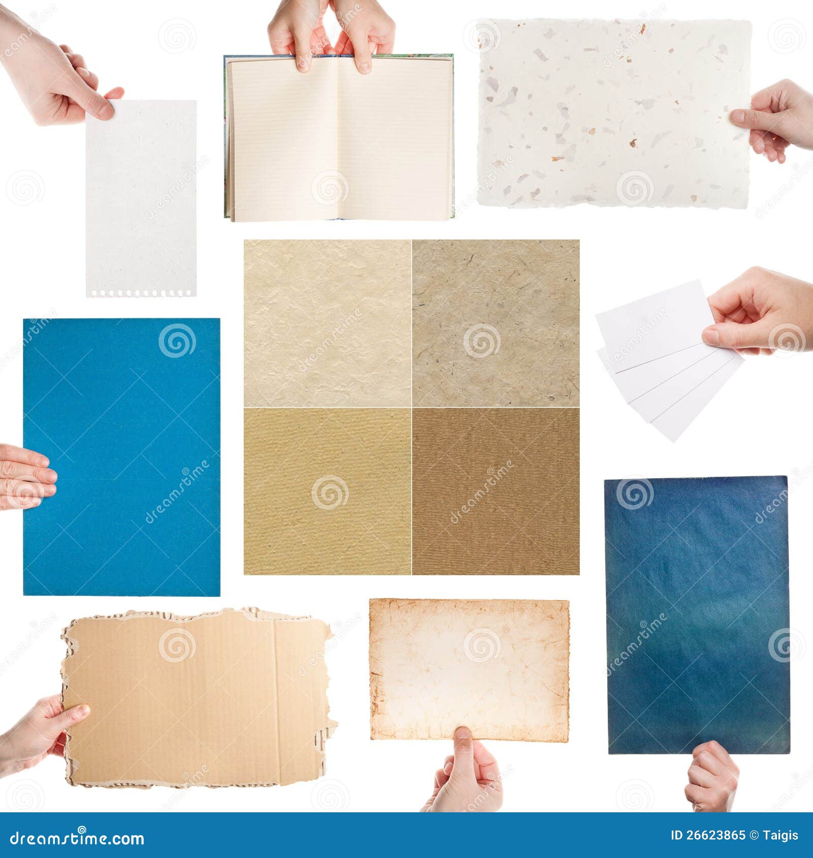 Hands and paper set stock image. Image of book, design - 26623865