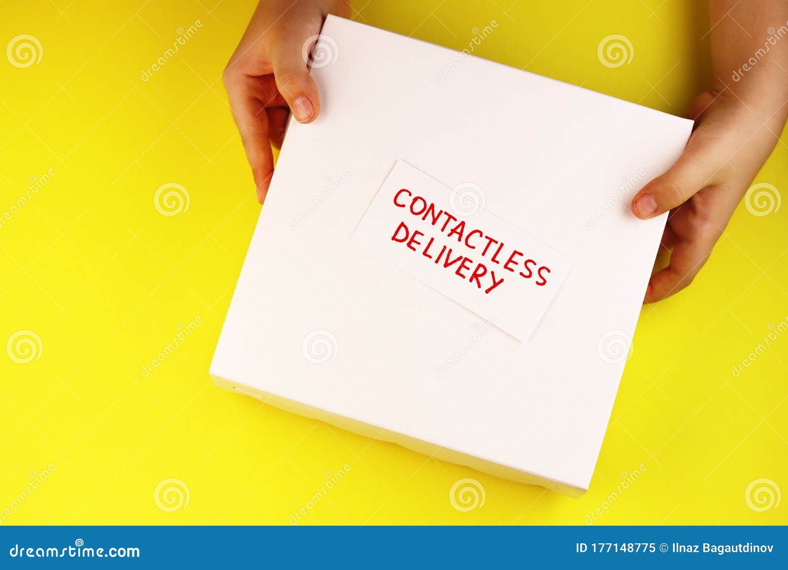 Hands Pass the Package with the Crown Virus, Secure Courier Delivery ...